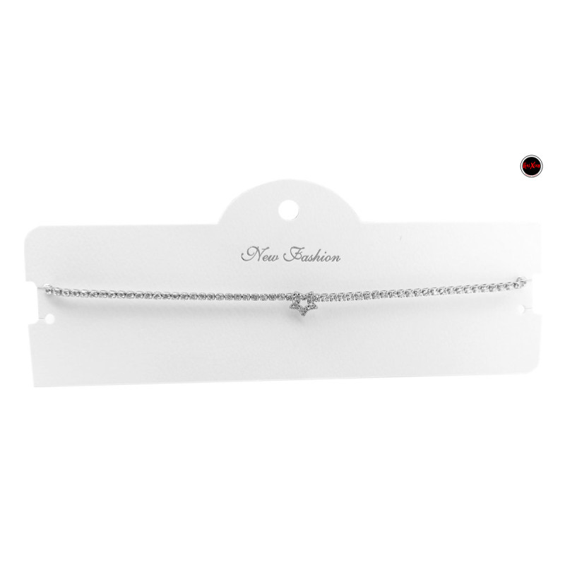 CHOKER REGULABLE ESTRELLA Y LINEA DE STRASS 3MM - 30CM+11CM DE CADENA ...