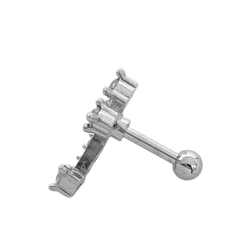 UNIDAD CRUZ C/ CUBIC TORNASOLADOS Y CRISTAL HELIX ROSCA INTERNA PIERCING