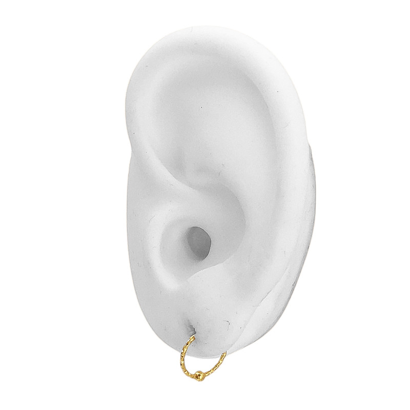 DORADO PAR (2 ARGOLLAS) 10MM SUPER FINA C/ RELIEVE ARGOLLITA C/ BOLITA ...