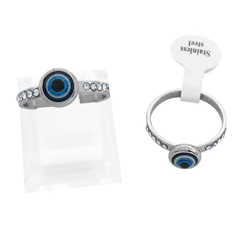 CAJA x36 OJO TURCO COLOR Y FLEJE CON STRASS DE CADA COSTADO ANILLO