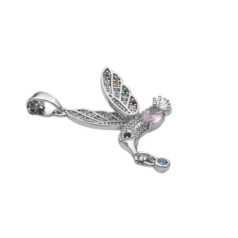 ROSA COLIBRI PICAFLOR C/ GOTA DE NECTAR EN CUBIC Y MICROPAVE DE COLORES ...