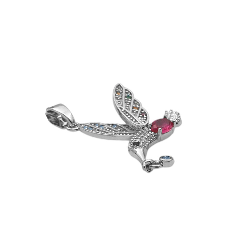 ROJO COLIBRI PICAFLOR C/ GOTA DE NECTAR EN CUBIC Y MICROPAVE DE COLORES ...