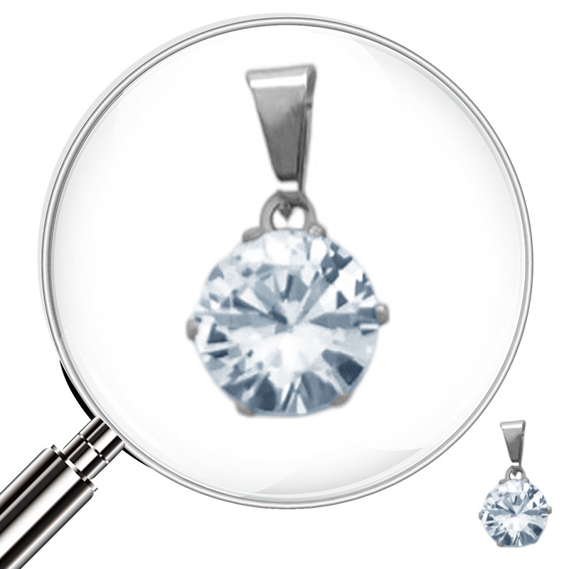 CRISTAL MINI REDONDO CUBIC FACETADO EN BASE DIJE