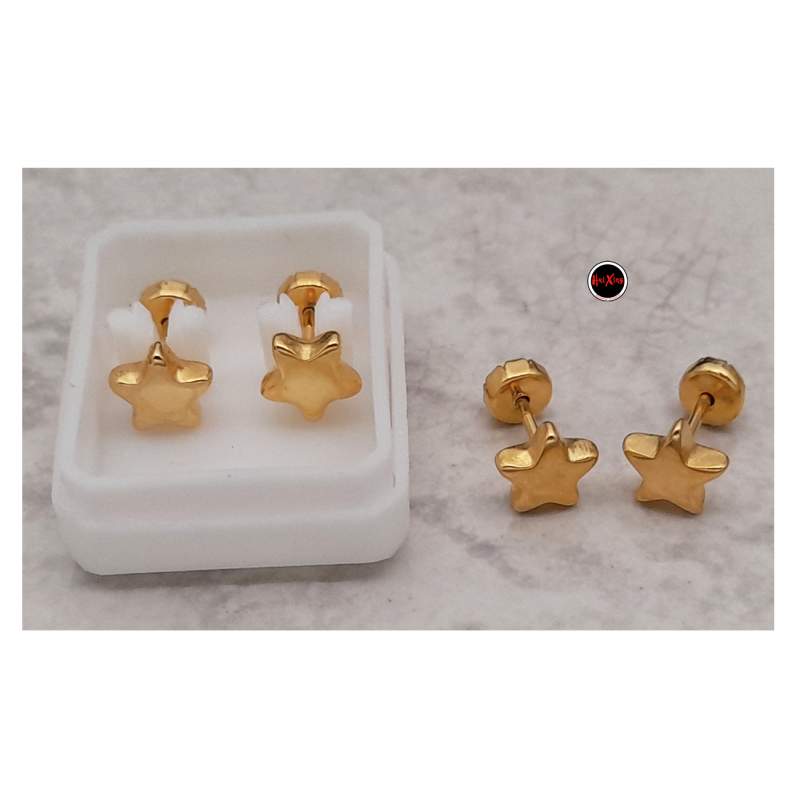 ESTRELLA BORDES REDONDEADOS ACERO DORADO ABRIDOR ARO