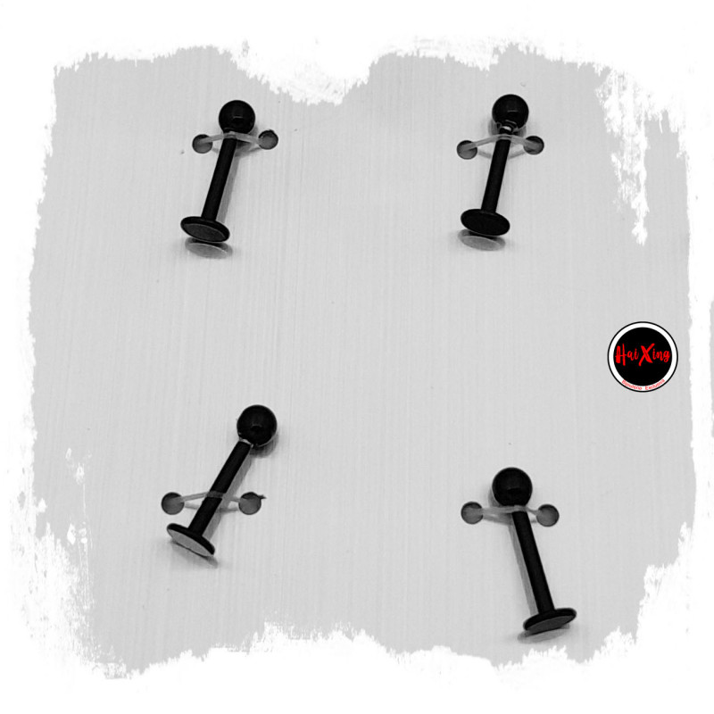 NEGRO BLISTER x12 MENTON SURTIDO PUNTA / REDONDO PIERCING